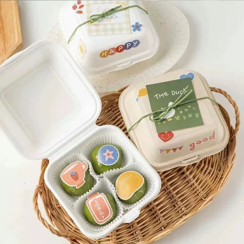 50pcs Sugarcane Bento Cake Sugarcane Clamshell Box/ Burger Box/ Cake ...
