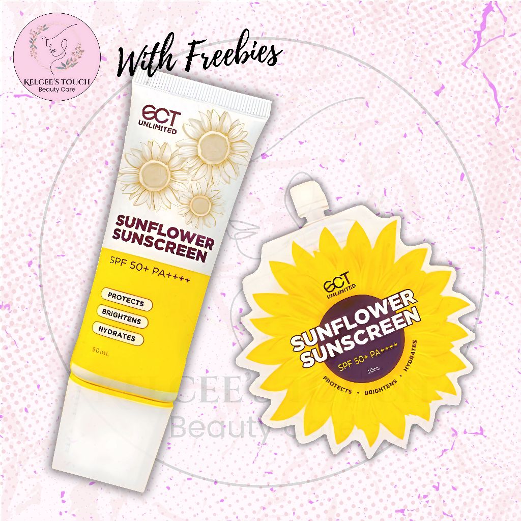 Sct Unlimited Sunflower Sunscreen SPF 50 PA++++ + Freebies | Shopee Philippines