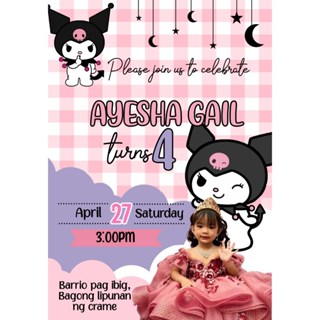 KUROMI | MY MELODY | POMPOMPURIN | CINNAMOROLL INVITATION FREE LAYOUT ...