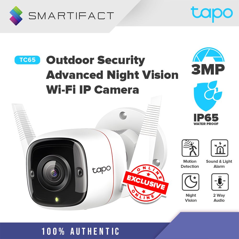 【Online Exclusive】TP-Link Tapo TC65 3MP Outdoor Security Wi-Fi IP ...