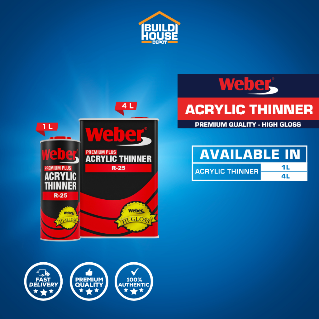 WEBER Premium High Gloss Acrylic Thinner - 1L | 4L | Shopee Philippines