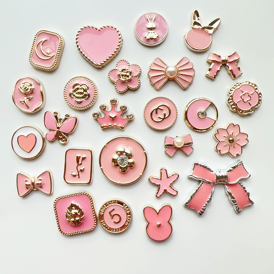 Pink Crown Series Jibbitz Charms Shoe Design Buckle Shoe Decor Clogs ...