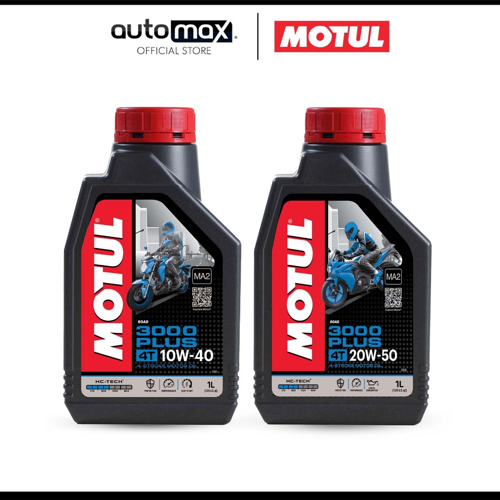 MOTUL 3000 Plus 4T 10W40 | 20W50 Semi-Synthetic Engine Oil JASO MA2 ...