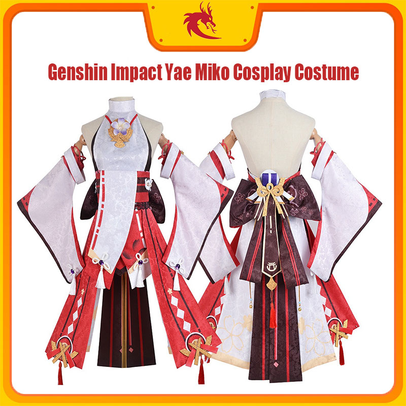 Anime Game Genshin Impact Yae Miko Cosplay Costume Guuji Yae Battle ...