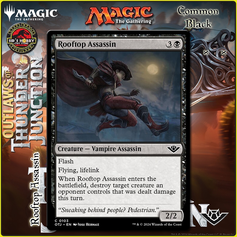 Rooftop Assassin x x Outlaws of Thunder Junction Black Common OTJ MTG | Shopee Philippines