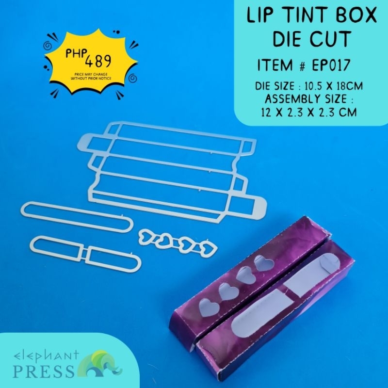 (READY STOCK) *EP017* LIP TINT BOX CARBON STEEL METAL DIE CUT ELEPHANT ...