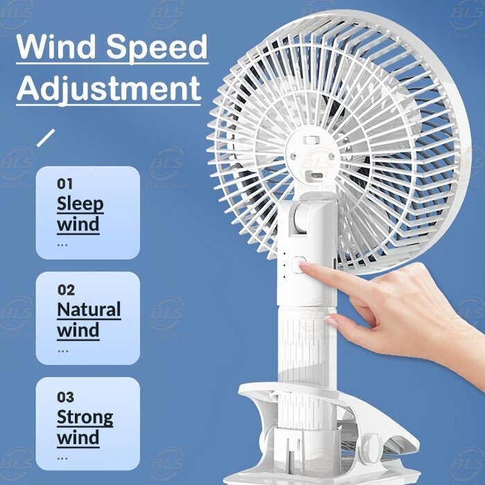 Portable Type C Rechargeable Desktop Clamp Fan | Shopee Philippines