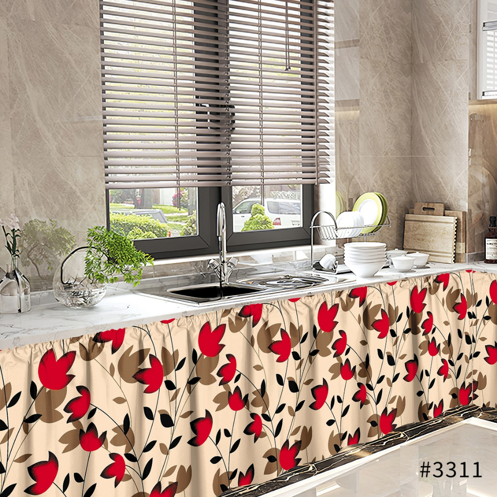 New kitchen curtain 100 x 70cm lababo cabinet blocking short curtain ...
