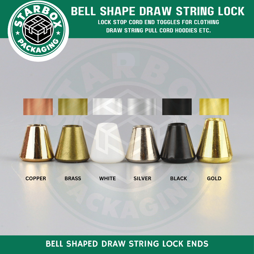 STARBOX (10pcs per pack) BELL SHAPE DRAW STRING LOCK ENDS - Lock Stop ...