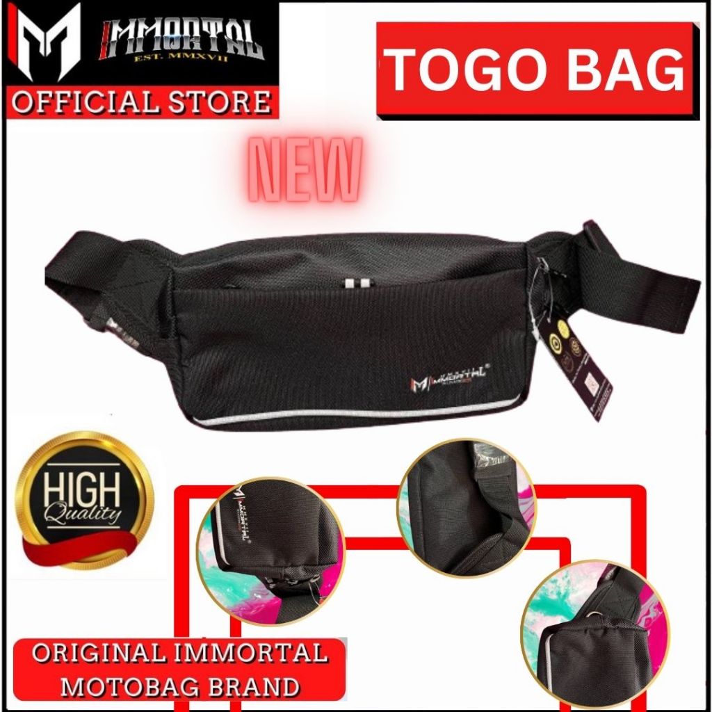 Immortal TOGO/TO GO Bag Black with Immortal Sticker by Immortal Motobag ...