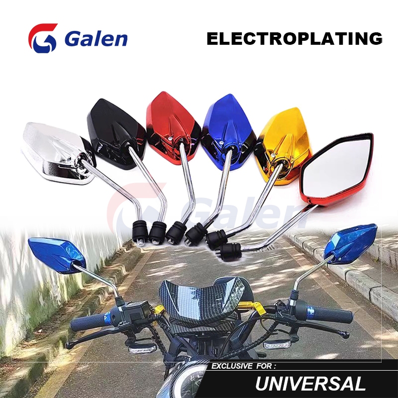 Electroplating Side Mirror Long Stem for motorcycle Universal | Shopee ...