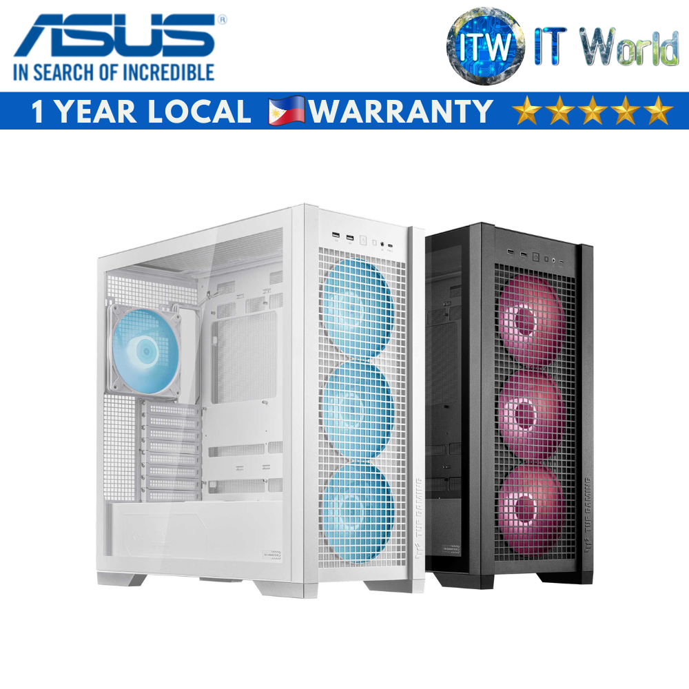 Itw | ASUS TUF Gaming GT302 ARGB ATX mid-tower case, with 4x 140mm fans ...