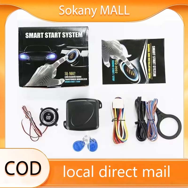 Smart RFID Car Alarm System Push Engine Start Stop Button Lock Ignition Immobilizer with Remote ...