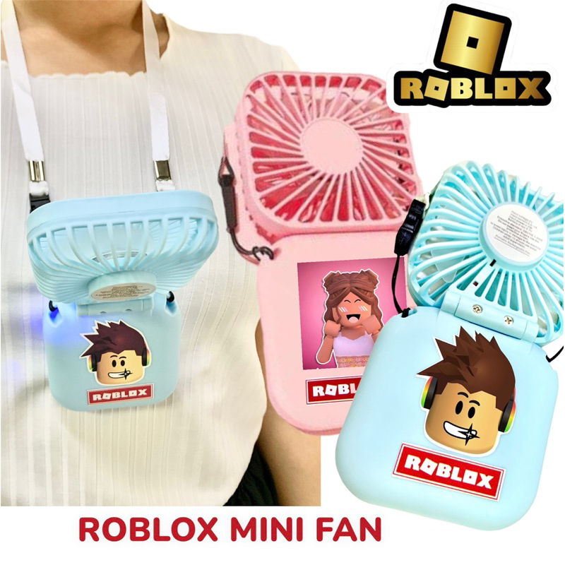 ROBLOX Mini portable rechargeable fan Neck fan | Shopee Philippines