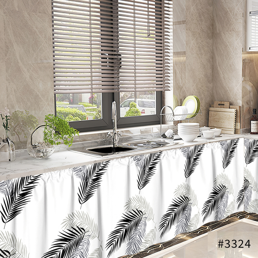 New kitchen curtain 100 x 70cm lababo cabinet blocking short curtain ...