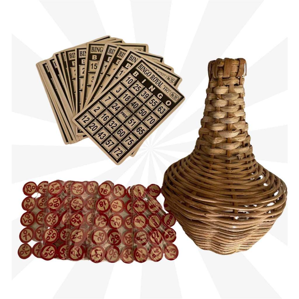 Bingo rattan set wood with black cards | Shopee Philippines