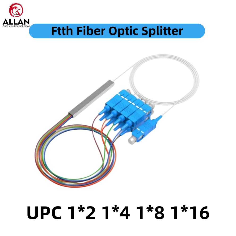 ALLAN Ftth Fiber Optic Splitter 1x2 1x4 1x8 1x16 Sc Upc Plc Mini Steel ...