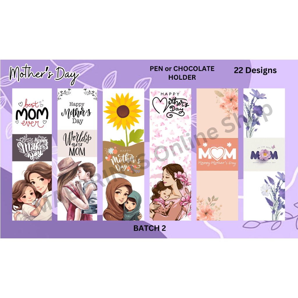 PEN SLEEVE for Mother's Day Gifts of Souvenir l BATCH #2 l 22 designs l ...