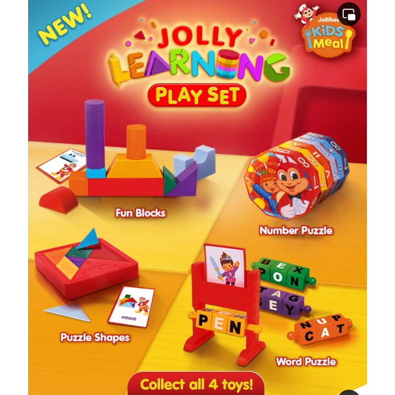 Jollibee Jolly Learning Play Set Complete Set | Shopee Philippines