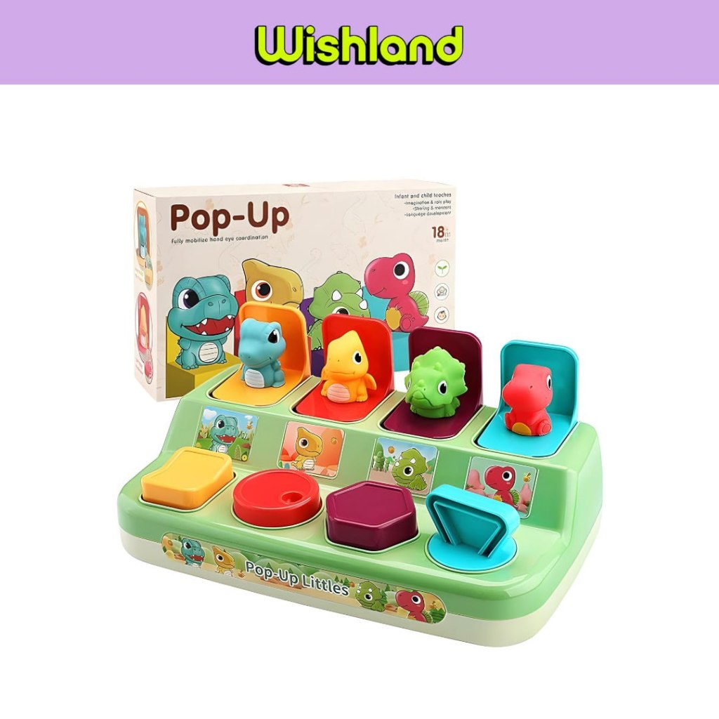 Dinosaur Pop Up Switch Activity Cognitive Toy for Kids by WISHLAND ...