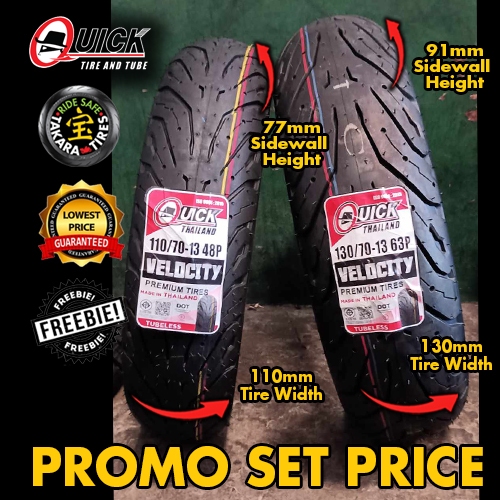 QUICK TIRE VELOCITY 14 & 13 PROMO SET PRICE by Takara Tires, Motorcycle ...