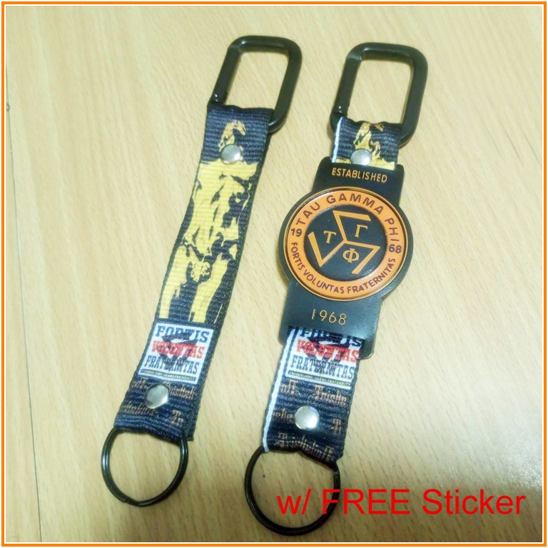 Triskelion Tau Gamma Phi Key Grand Fraternity Chain Holder KeyHolder MC ...