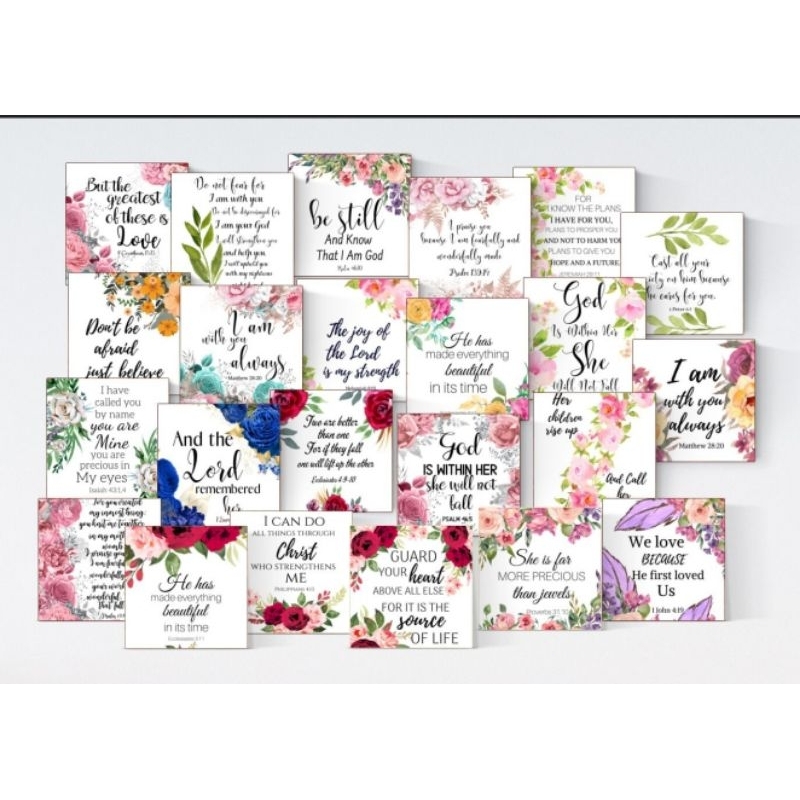 43 pc, different foral designs Bible verses cards | Shopee Philippines