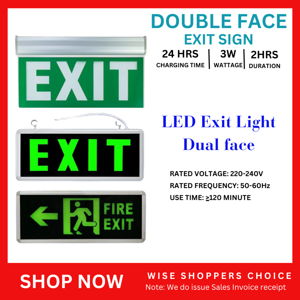 LED Exit Sign Signage for exit doors LED door exit signs | Shopee ...