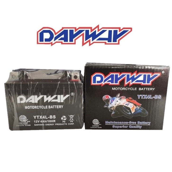 Motorcycle DAYWAY Battery 3L / 4L / 5L / 6.5L / 7S | Shopee Philippines