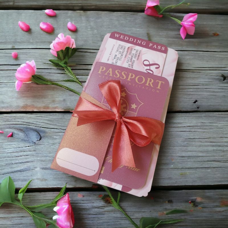 PASSPORT INVITATION with Boarding Pass and Holder for Wedding, Debut ...