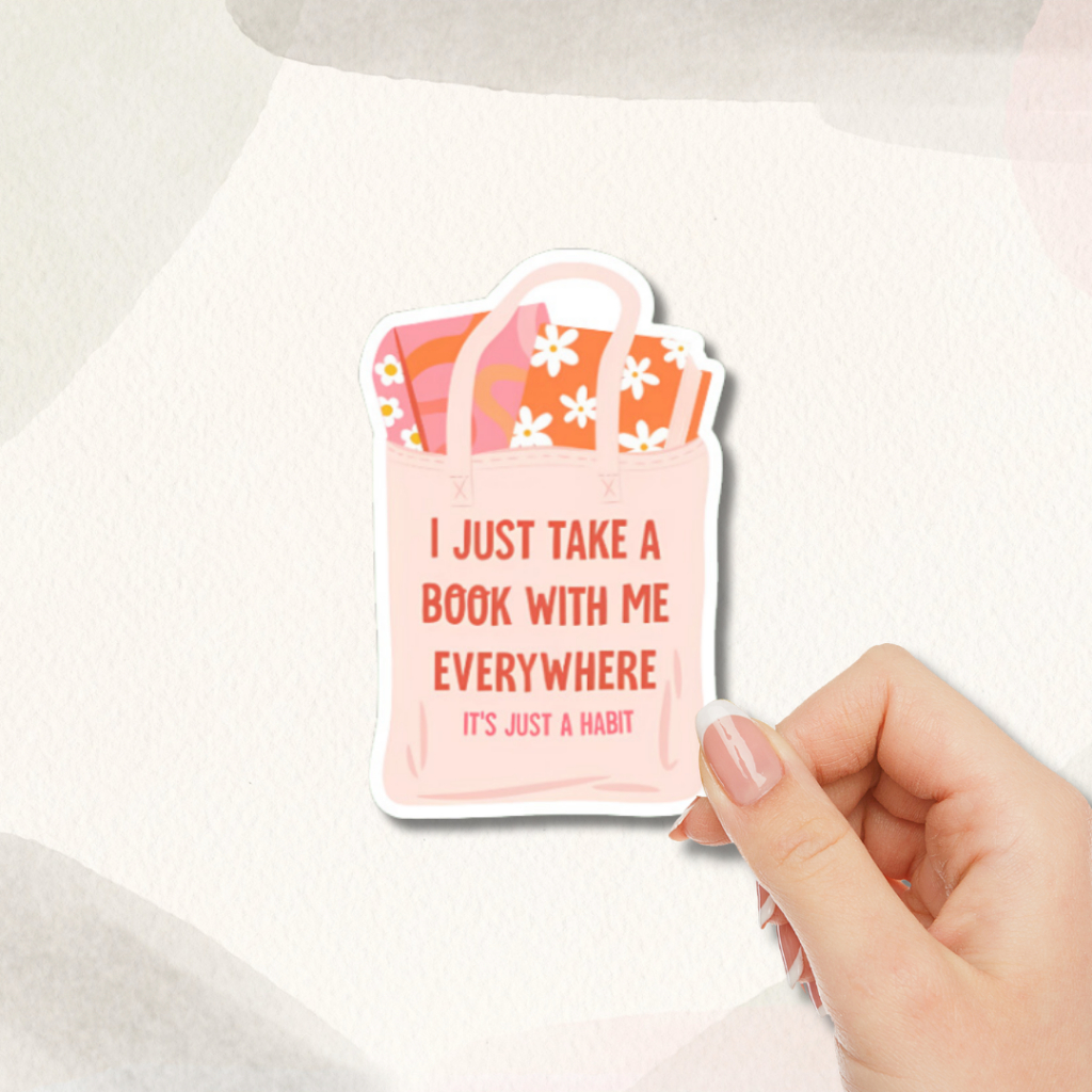 I JUST TAKE A BOOK WITH ME EVERYWHERE | Cute Bookish Trendy Laminated ...