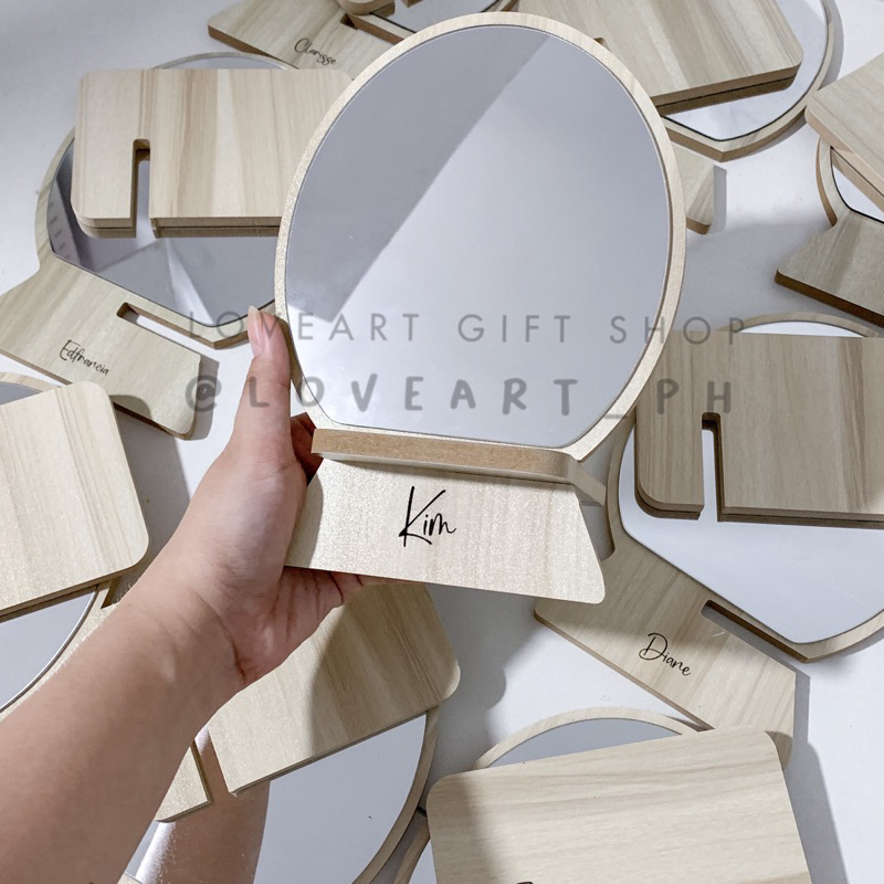 Personalised Engraved Wooden Vanity Mirror | Engraved Stand mirror ...