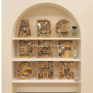 InStock 26 Letters Wooden Piggy Bank DIY Name Piggy Bank big Size ...
