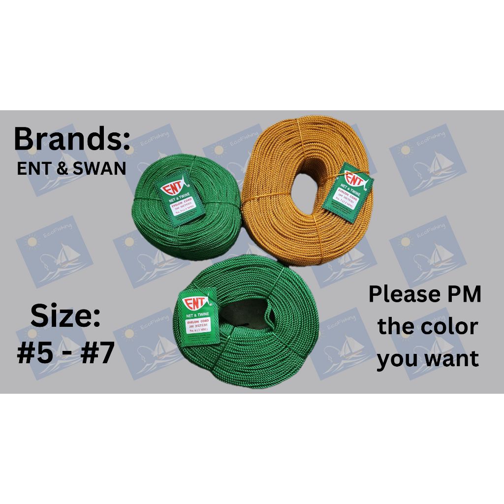 P.E. Rope ENT #5 - #7 | Swan | Nylon Rope | Evelon Cord | Lubid | Tali ...