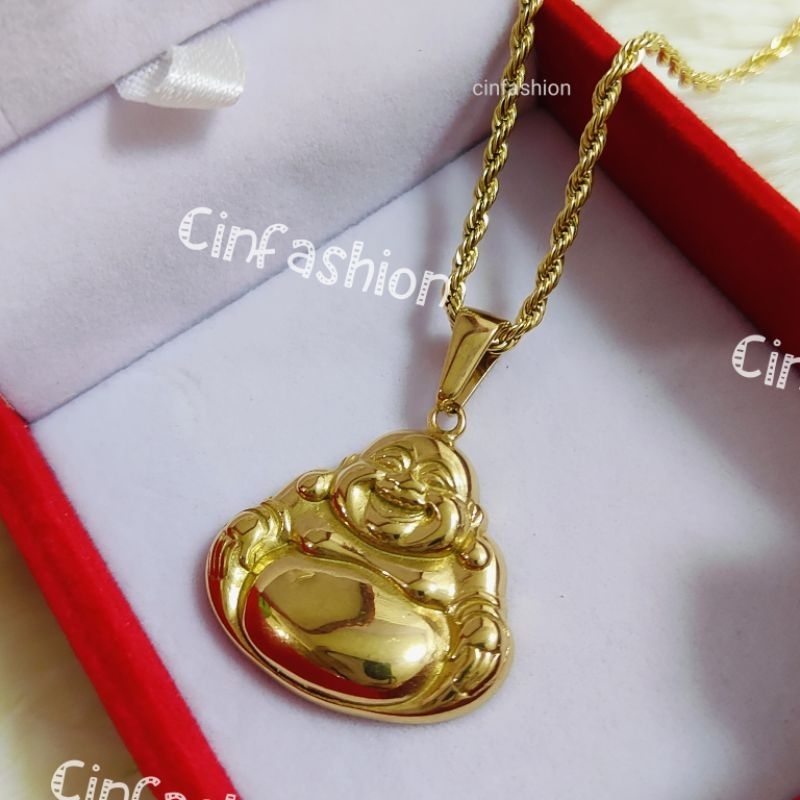 Lucky Charm Stainless Rope chain Buddha Pendant Pampaswerte | Shopee ...