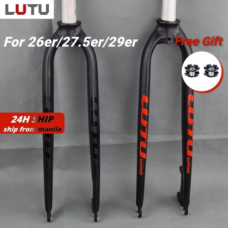 LUTU Rigid Fork M5 Ultra Aluminum Alloy 26/27.5/29er Straight Tube Bicycle Fork Ultralight For ...