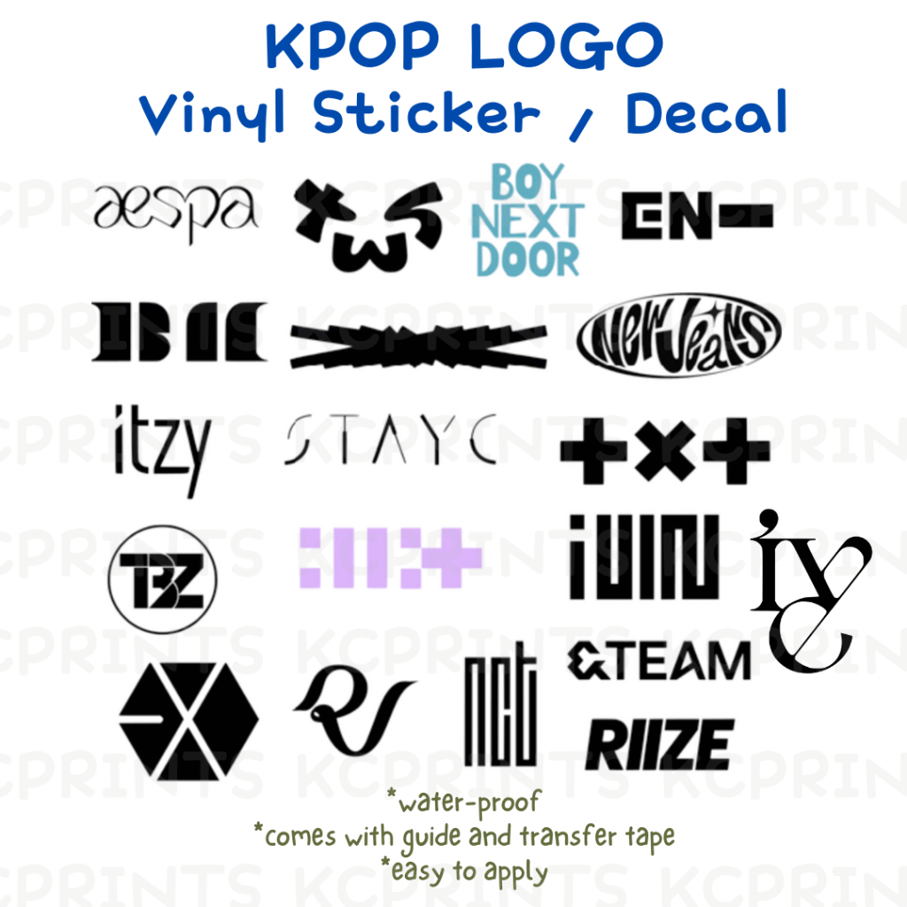 KPOP Logo Vinyl Sticker Decal Waterproof Fanmade NCT TXT Aespa Itzy Ive ...