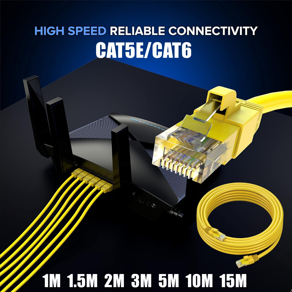 CAT5E/CAT6 RJ45 1meter to 5meter to Ethernet Patch Lan Network Lan ...