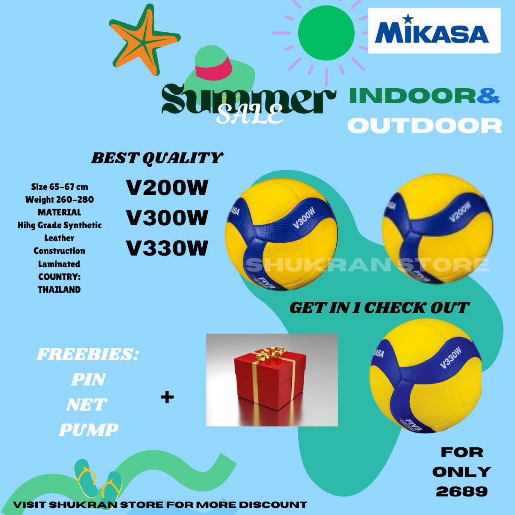 MIKASA V200W V300W V330W Latest Volleyball Bundle | Shopee Philippines