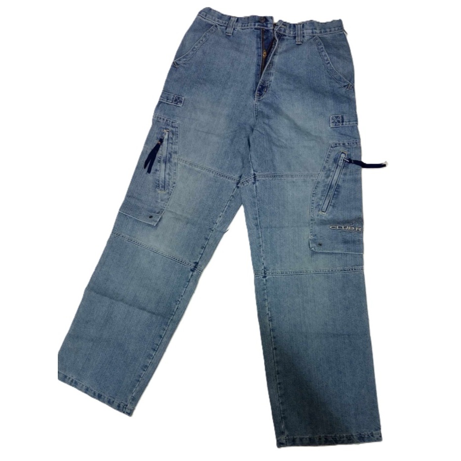 CLUB R #8429 MENS DENIM PANTS WITH MULTIPLE POCKET ST. CUT BAGGY STYLE ...