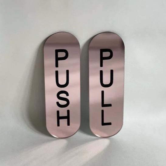 Acrylic Signage Shop Door Pull Push Sign (Acrylic with Vinyl Sticker ...