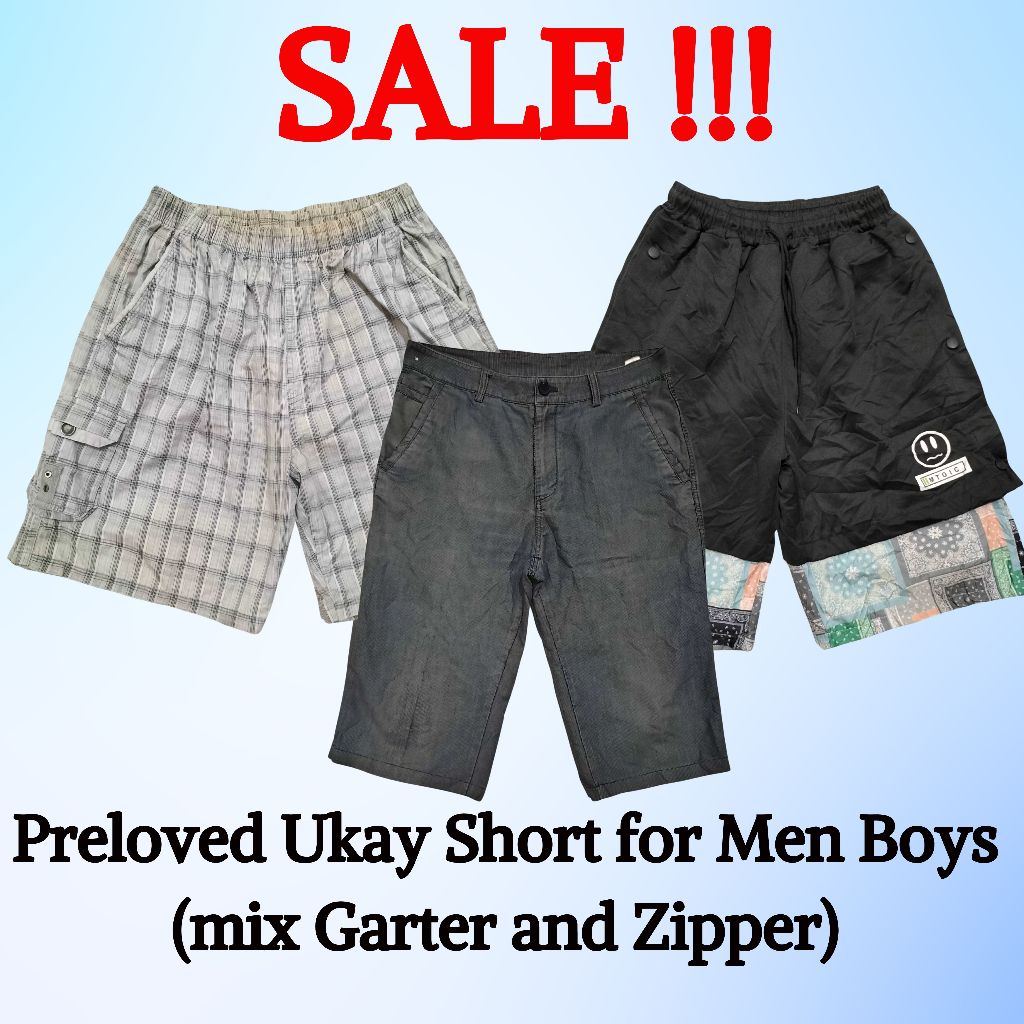 SALE Preloved Ukay Shorts for Men / Boys (Mix Garter and Zipper Shorts ...