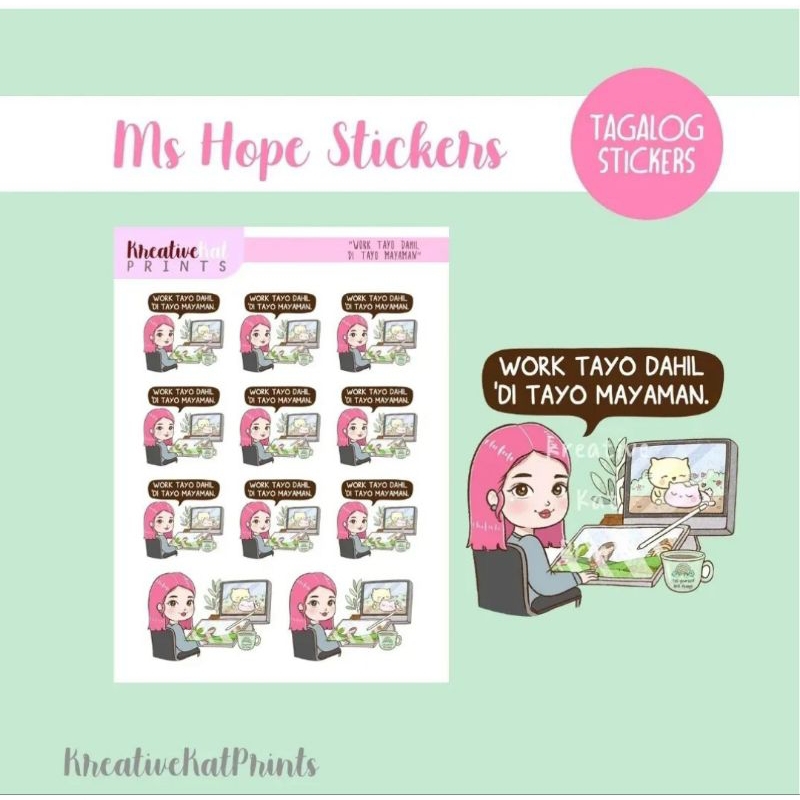 Tagalog Planner Stickers - Funny Work Tayo stickers for planners and ...