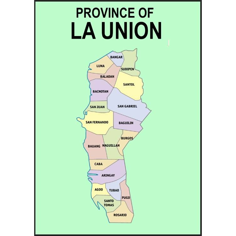 La Union Province Map Waterproof A4 Laminated Chart | Shopee Philippines