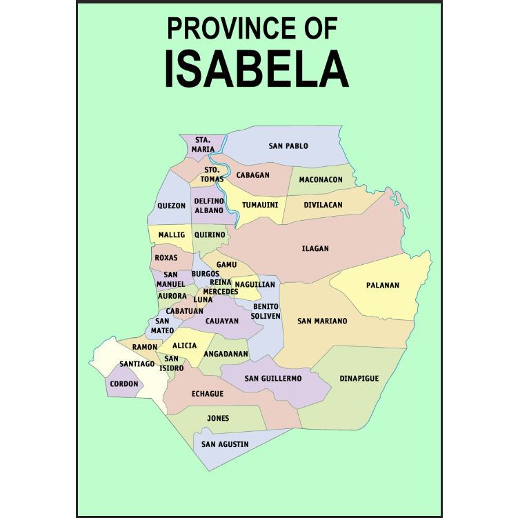 Isabela Province Map Waterproof A4 Laminated Chart | Shopee Philippines