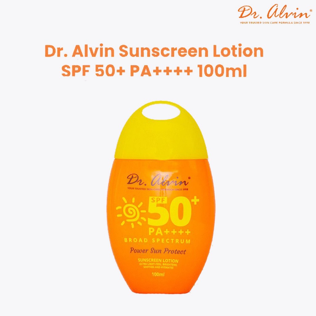 Dr. Alvin Sunscreen Lotion egg shape SPF50+ PA++++ Broad Spectrum 100ml ...