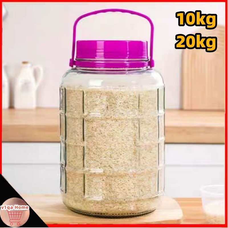 big rice storage container food storage glass jars with lid rice ...