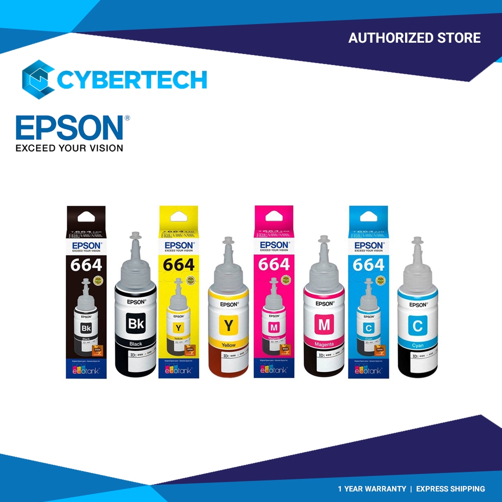 Epson T664 Ink Bottle 70ml (for L110,L120,L210,L300,L350,L355,L455,L550 ...