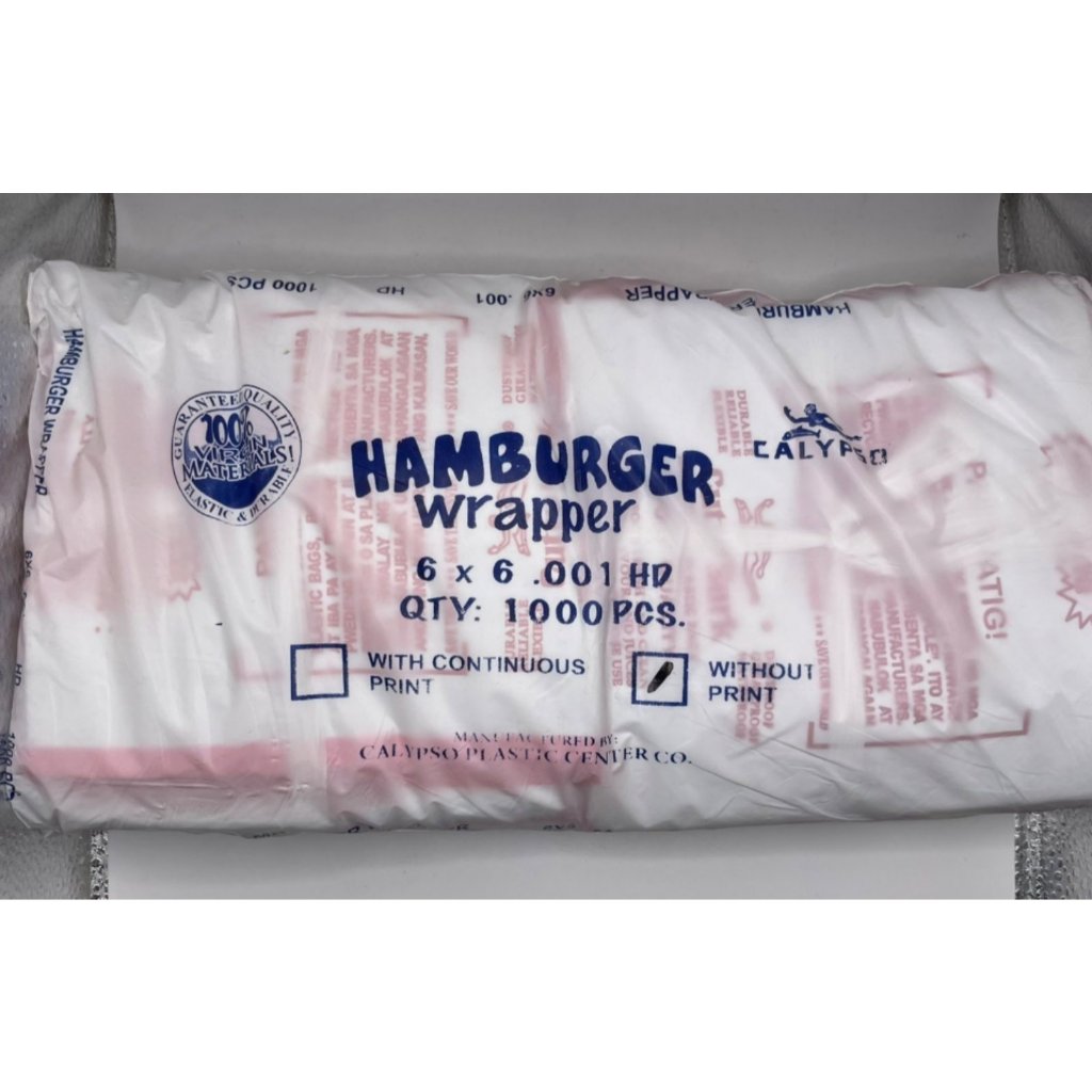 Original Calypso Brand Hamburger Wrapper PLAIN WHITE(6x6) 1000 pcs ...