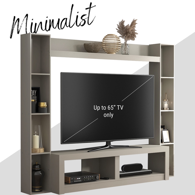 Tv Cabinet Up to 55/65inch | Tv cabinet with side storage Cabinet Wall ...